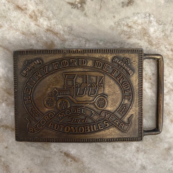 Henry Ford | Accessories | Rare 7s Vintage Henry Ford Brass Belt Buckle ...
